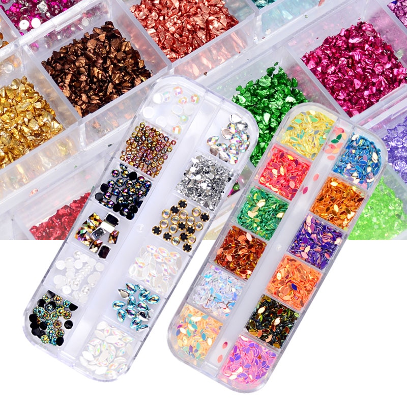 12 Color/Box Crystal Colorful Jelly Rhinestones 3D... – Vicedeal