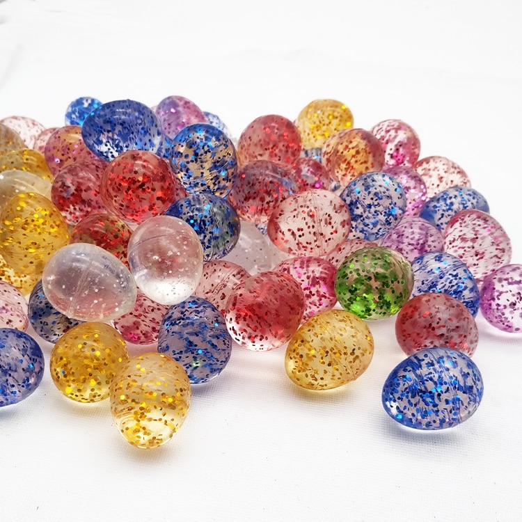 Egg shape Colorful Toy Ball with glitter Mixed Bou... – Grandado