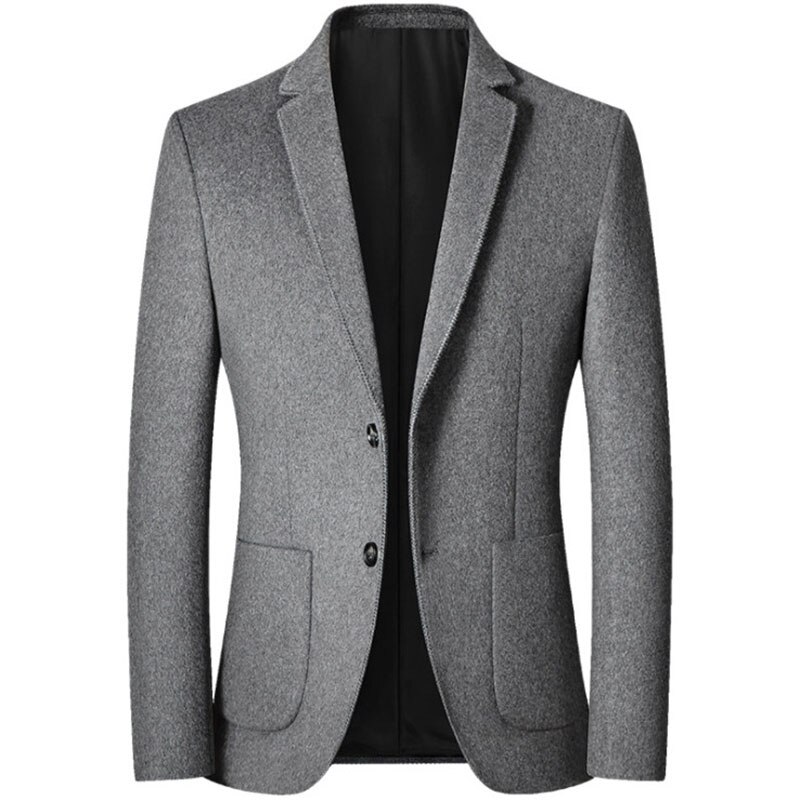 Men Wool Blazers and Jackets Autumn Winter Slim Fi... – Grandado