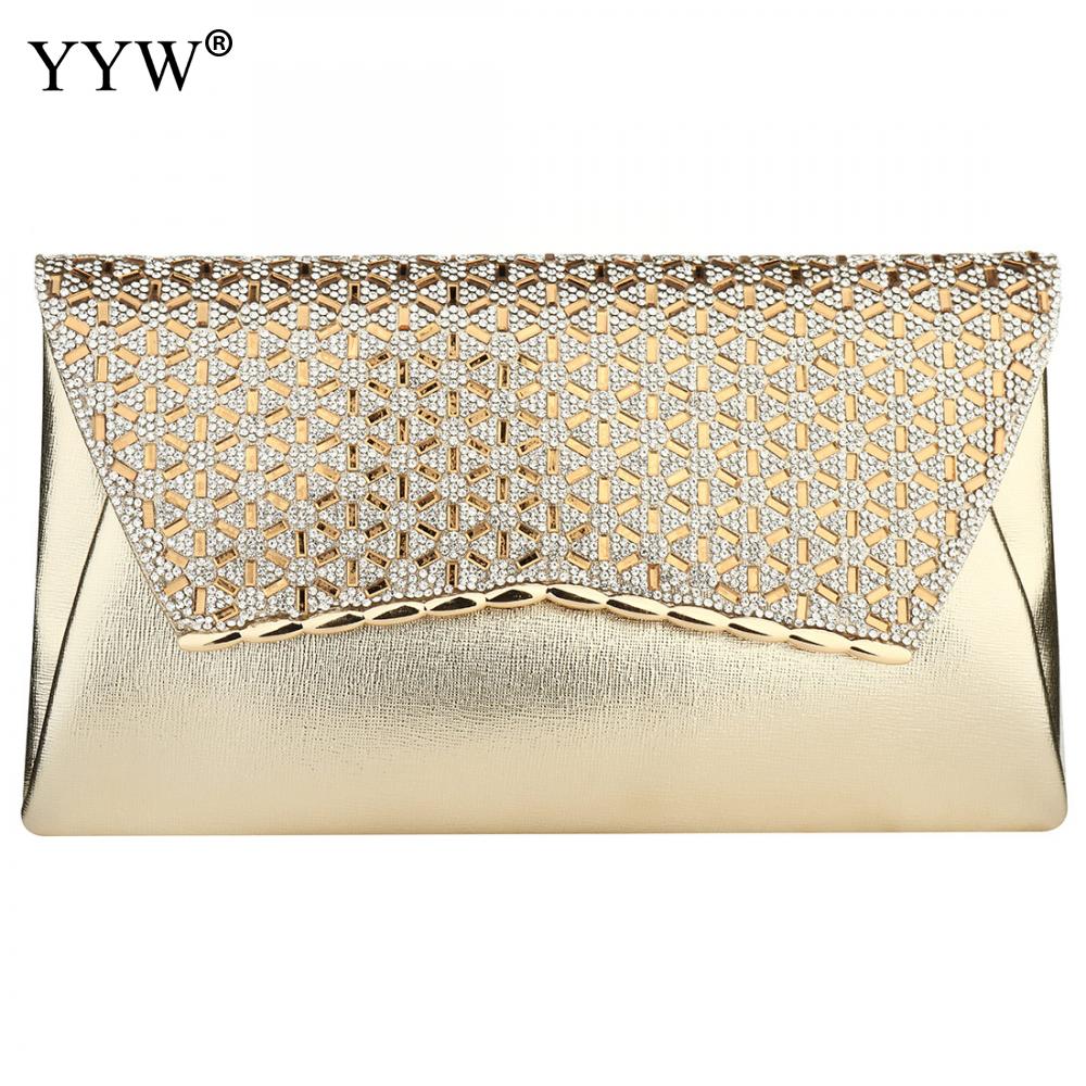 Rose Gold Envelope Handbag Evening Bags Rhinestone... – Grandado