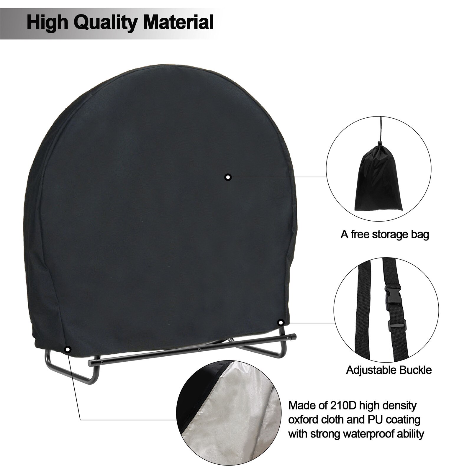 Firewood Log Hoop Cover 40 Inch Log Rack Cover Wat... – Grandado