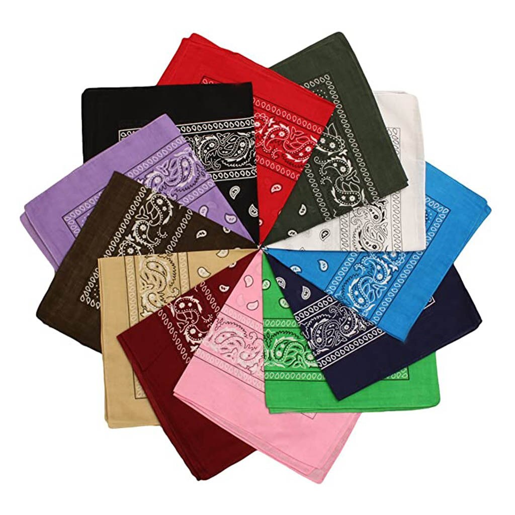Dozen Paisley Bandanas Multi Colored Set Cowboy Ba... – Grandado