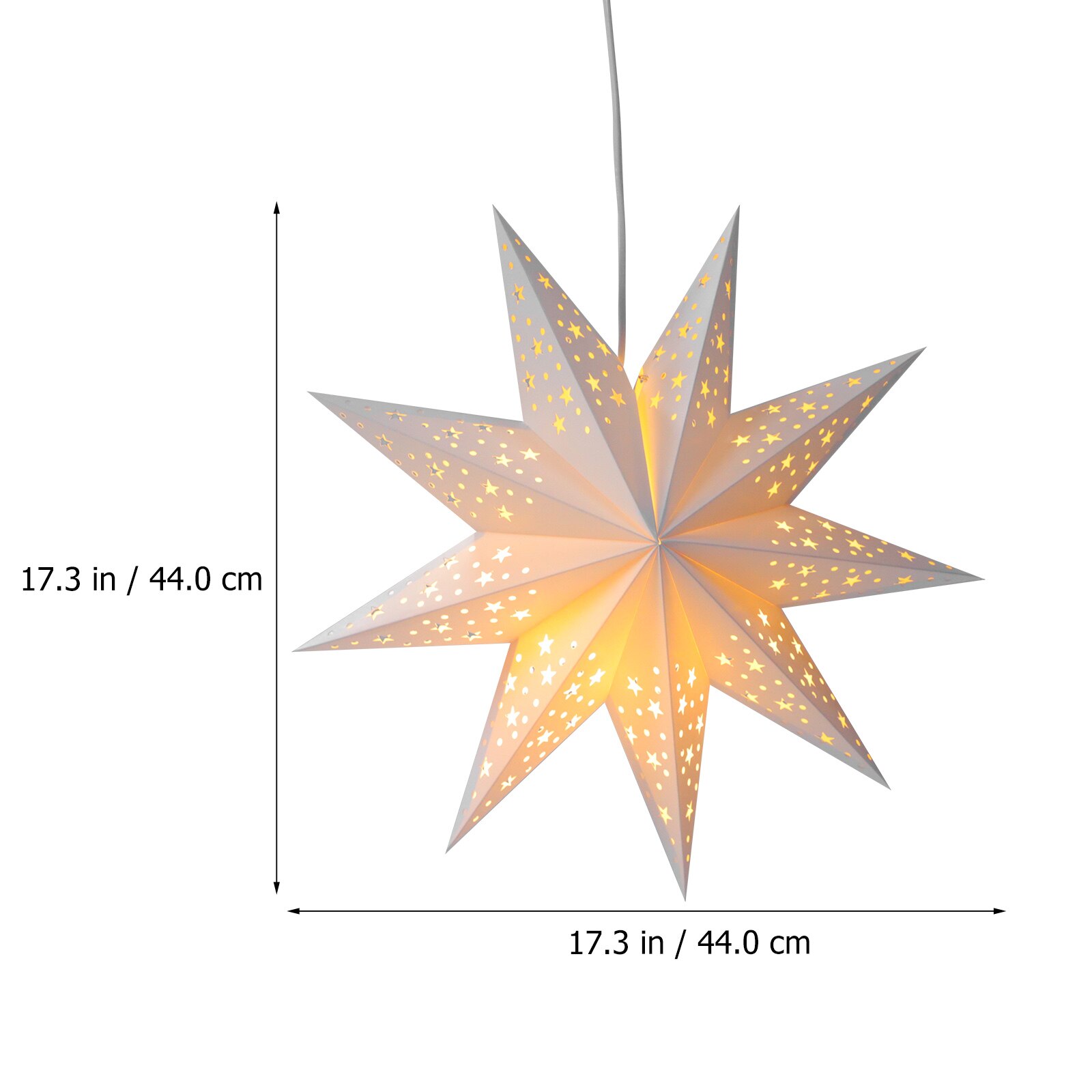 Kerst Papier Hollow Out Star Opknoping Lamp Venste... – Grandado