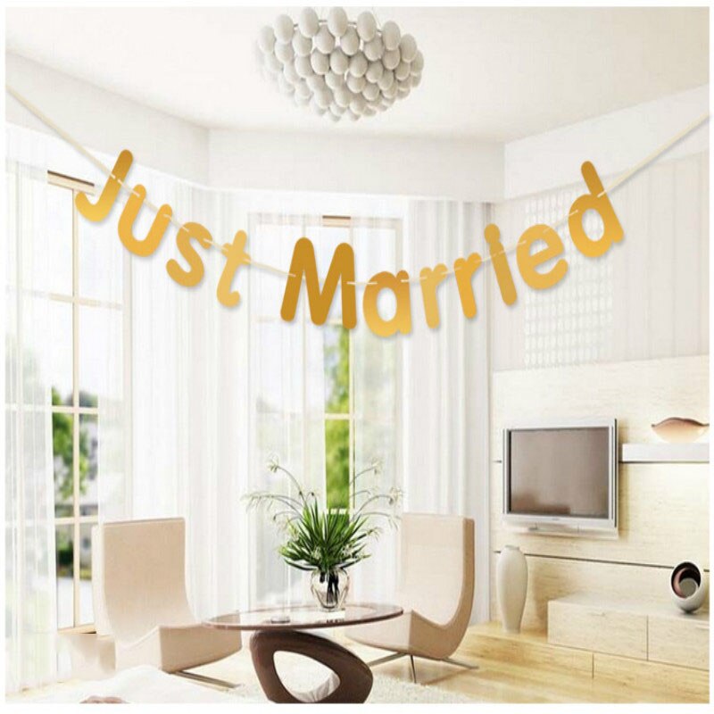 "just gift" banner flagg vintage bryllup bunting k... – Grandado