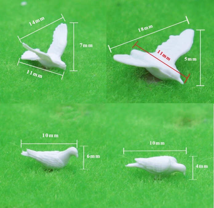 10pcs Miniatur Model Pigeons Flying Bird For Lands... – Grandado
