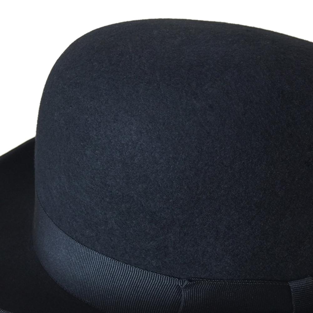 CRUOXIBB 100% Wool Felt Bowler Derby Hat Black Ste... – Vicedeal