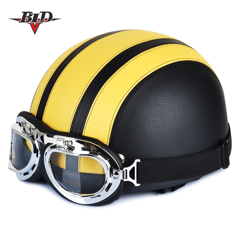 Brand Vintage Motorhelm Open Gezicht Retro Half He... – Grandado