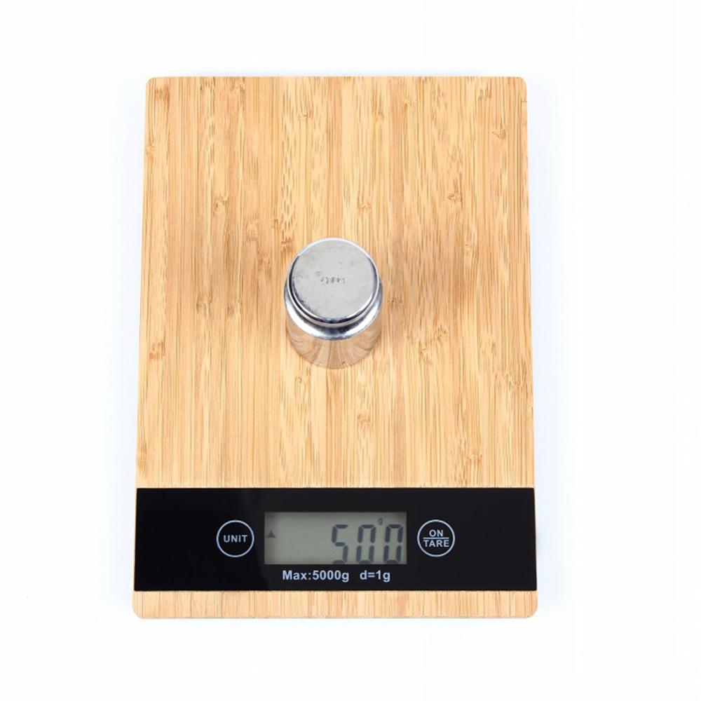 Bamboo Wood Scale Kitchen Measuring Digital Scales... – Vicedeal