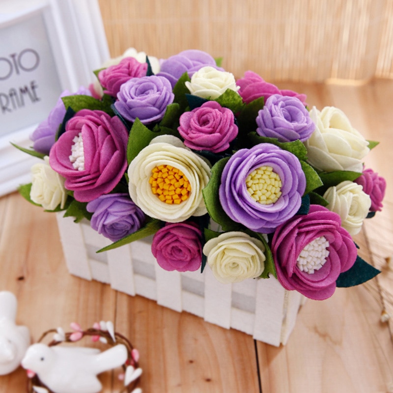 Needle Felt Pack Handmade Colorful Rose Potted DIY... – Vicedeal