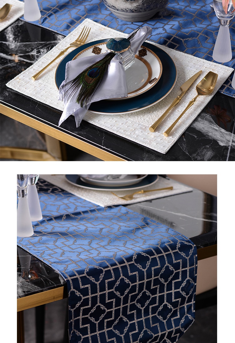 Luxtry Blue Ceramic Dinner Plate Set Steak Dish De... – Vicedeal