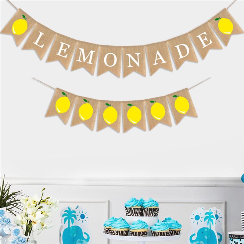 2 Pcs Burlap Banner Lemon and Lemonade Pull Flag P... – Grandado