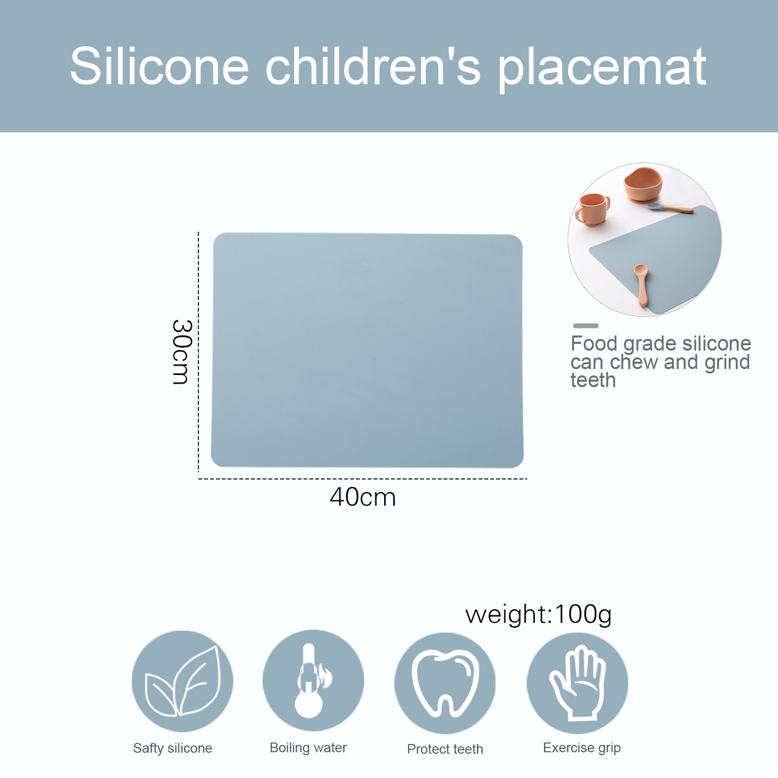 30*40Cm Baby Plaat Mat Food Grade Siliconen Tafel ... – Grandado