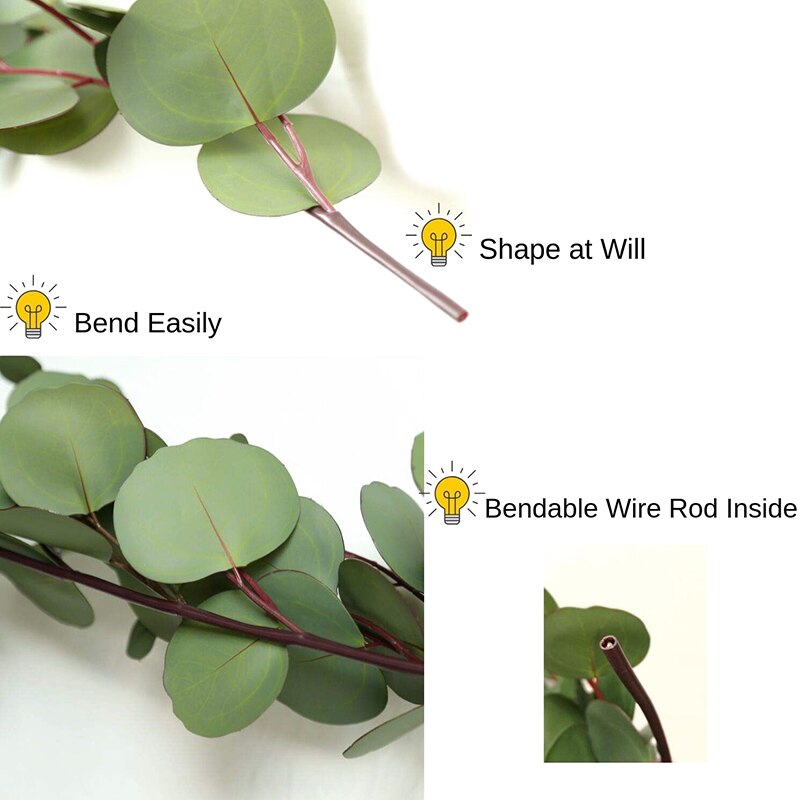 1.6M Eucalyptus Garland, Artificial Vines Faux Euc... – Grandado