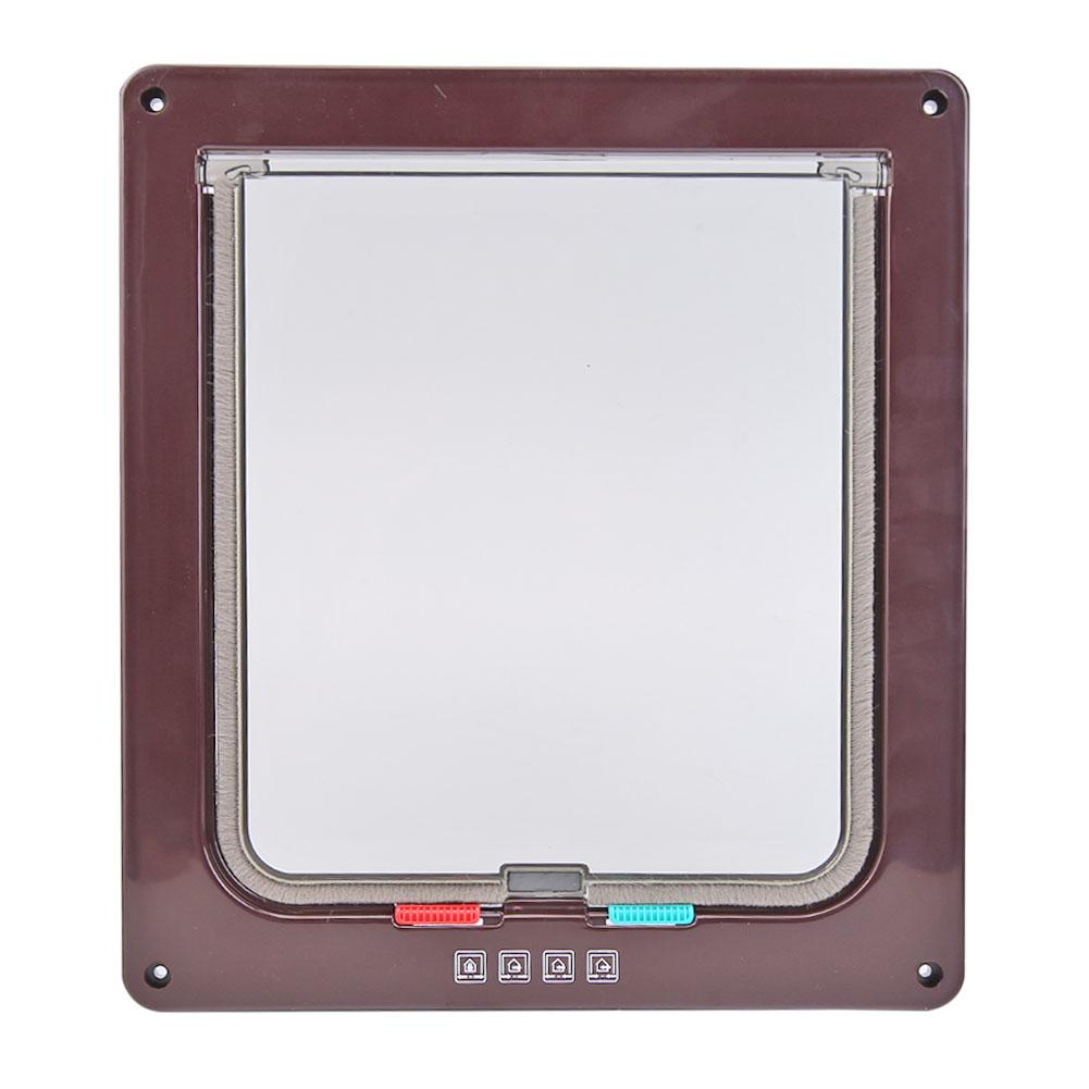 Lockable Dog Cat Security Flap Door 4 Way Kitten P... – Grandado