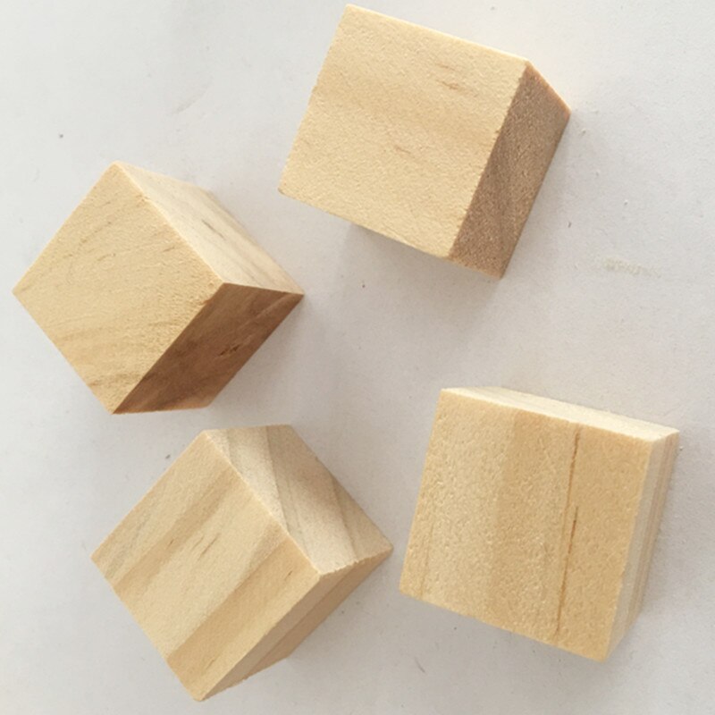 10-40MM 50 Pcs Wooden Square Blocks Mixed Cubes Em... – Grandado