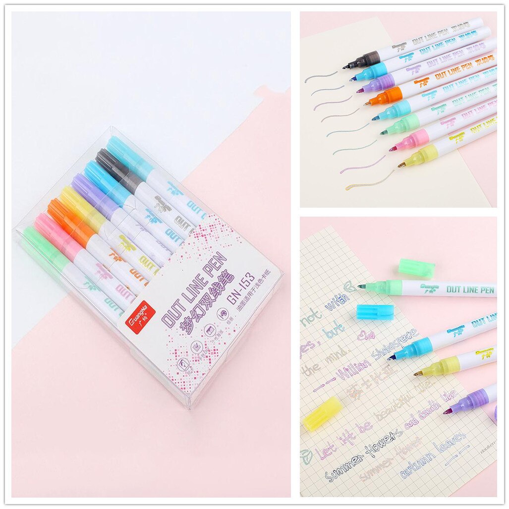 Glitter Color Fluorescent Marker Metal Color Pen D... – Grandado