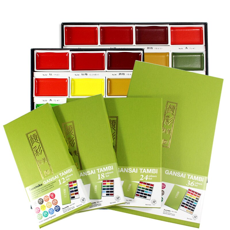 Kuretake GANSAI TAMBI Solid Watercolor Paint Water... – Vicedeal