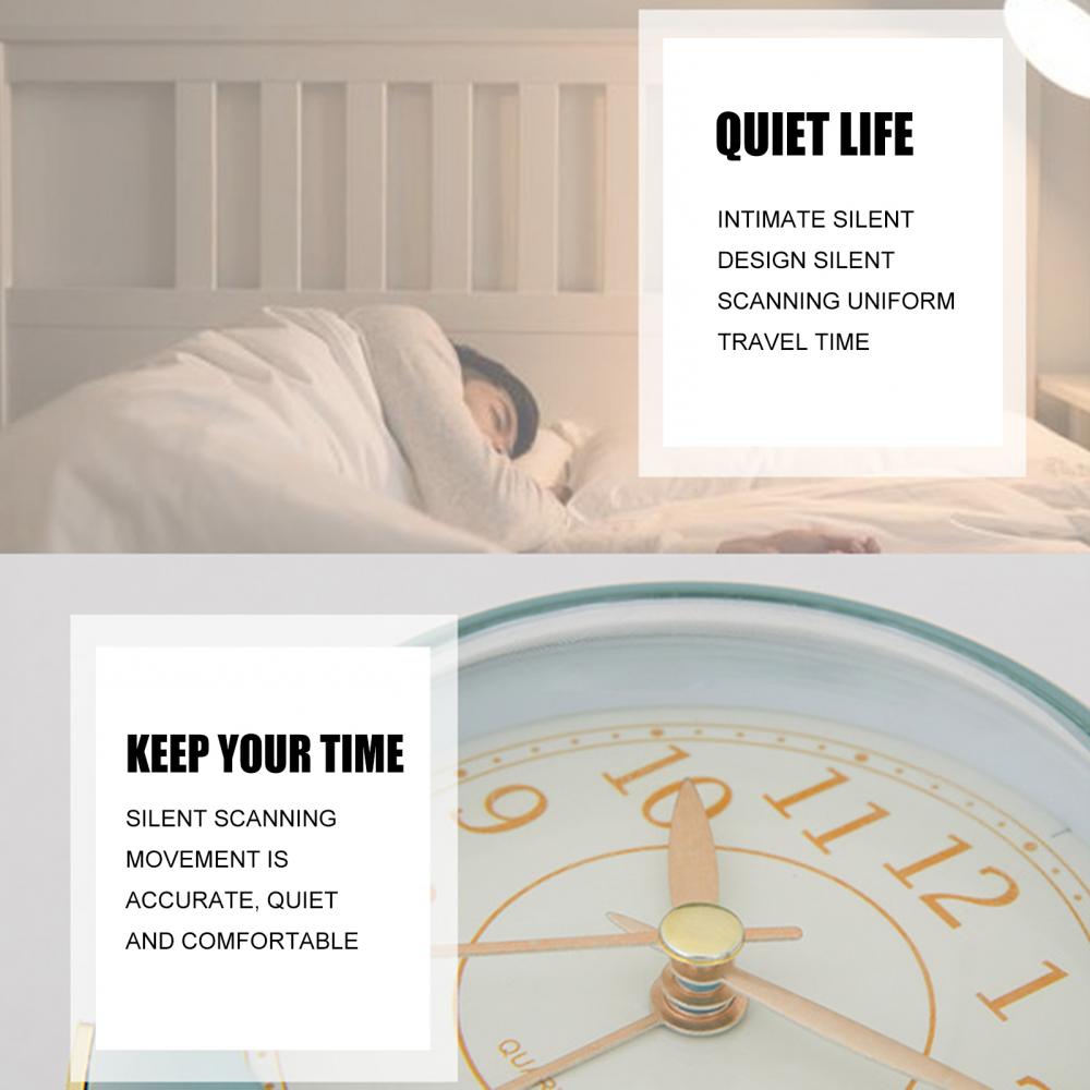 Mini Cute Desktop Metal Round Alarm Clock Night Li... – Grandado