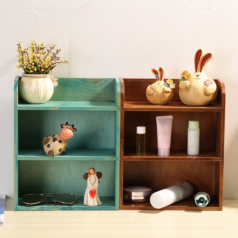 Wooden Wall Shelf Storage Holder Free Stand Deskto... – Grandado