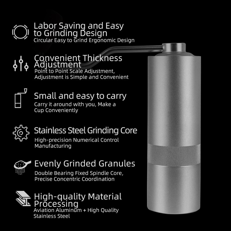 Silver Coffee Grinder Mini Stainless Steel Hand Ma... – Grandado