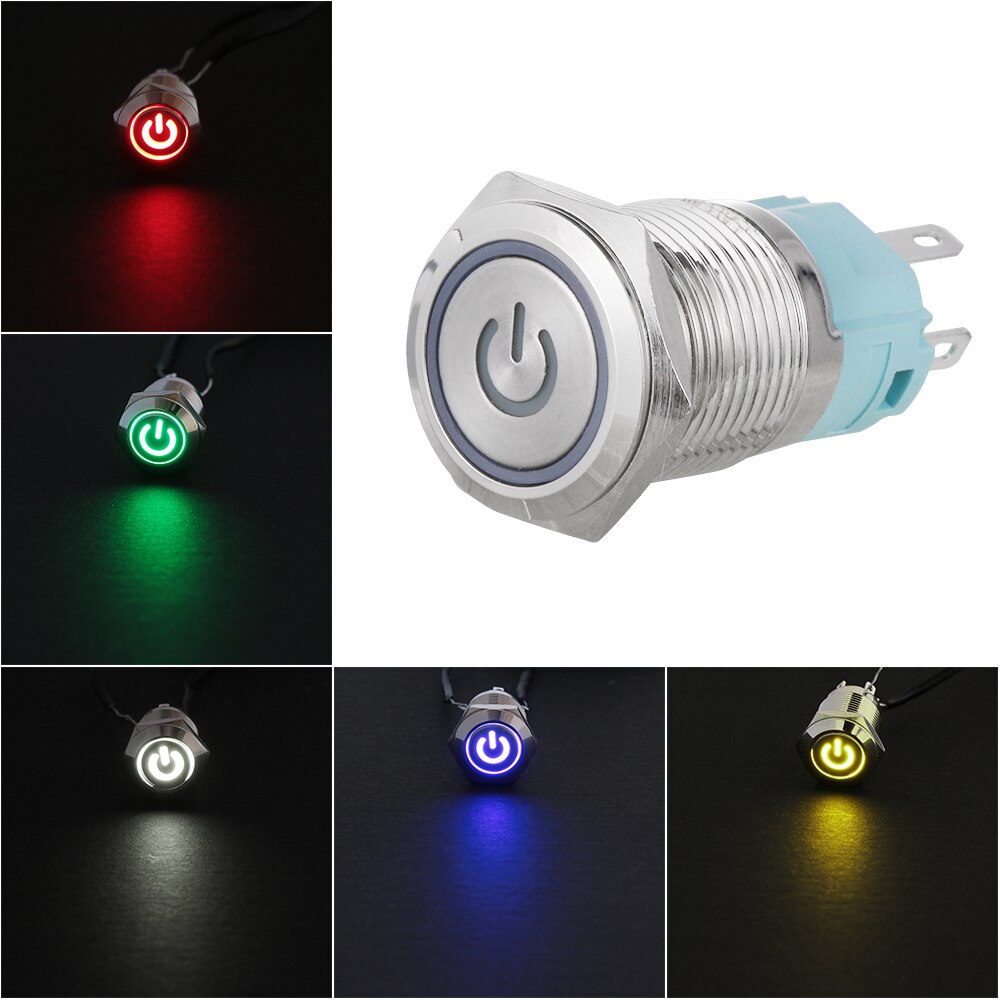 12mm 12V Car LED Power Momentary Push Button Metal... – Vicedeal