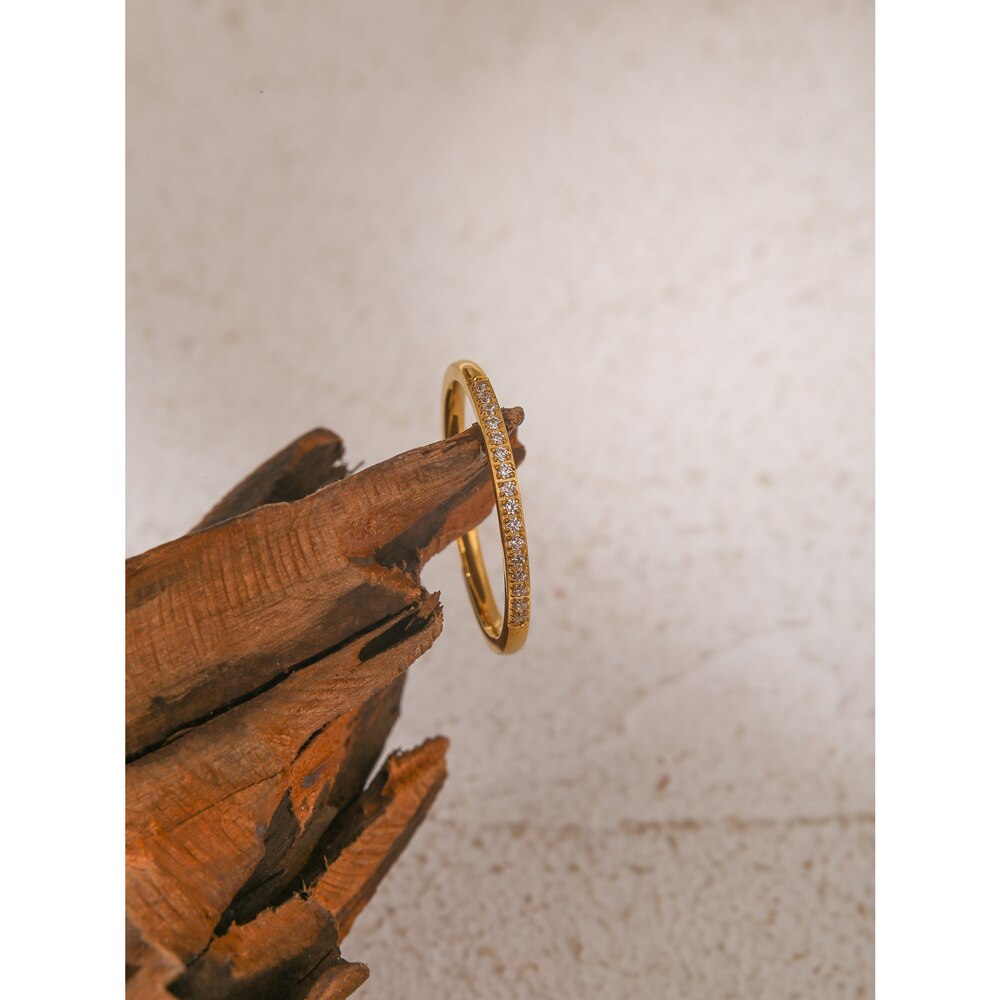 Yhpup Eenvoudige Roestvrij Stalen Ring Gouden Kubi... – Vicedeal