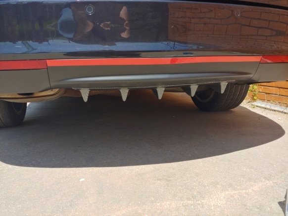 car Rear Bumper Lip Diffuser Fin ABS air shark for... – Grandado