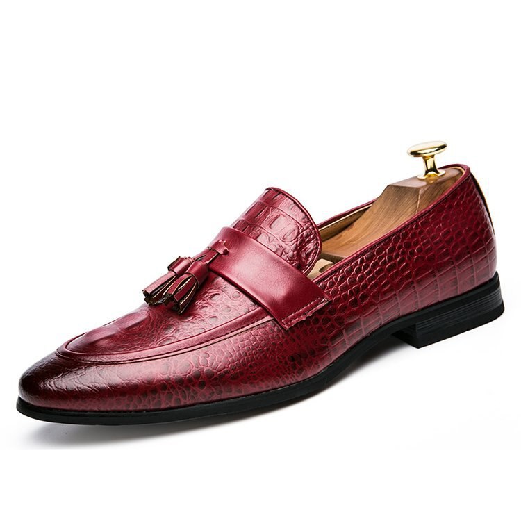 Men's pointed leather shoes men's British business... – Grandado