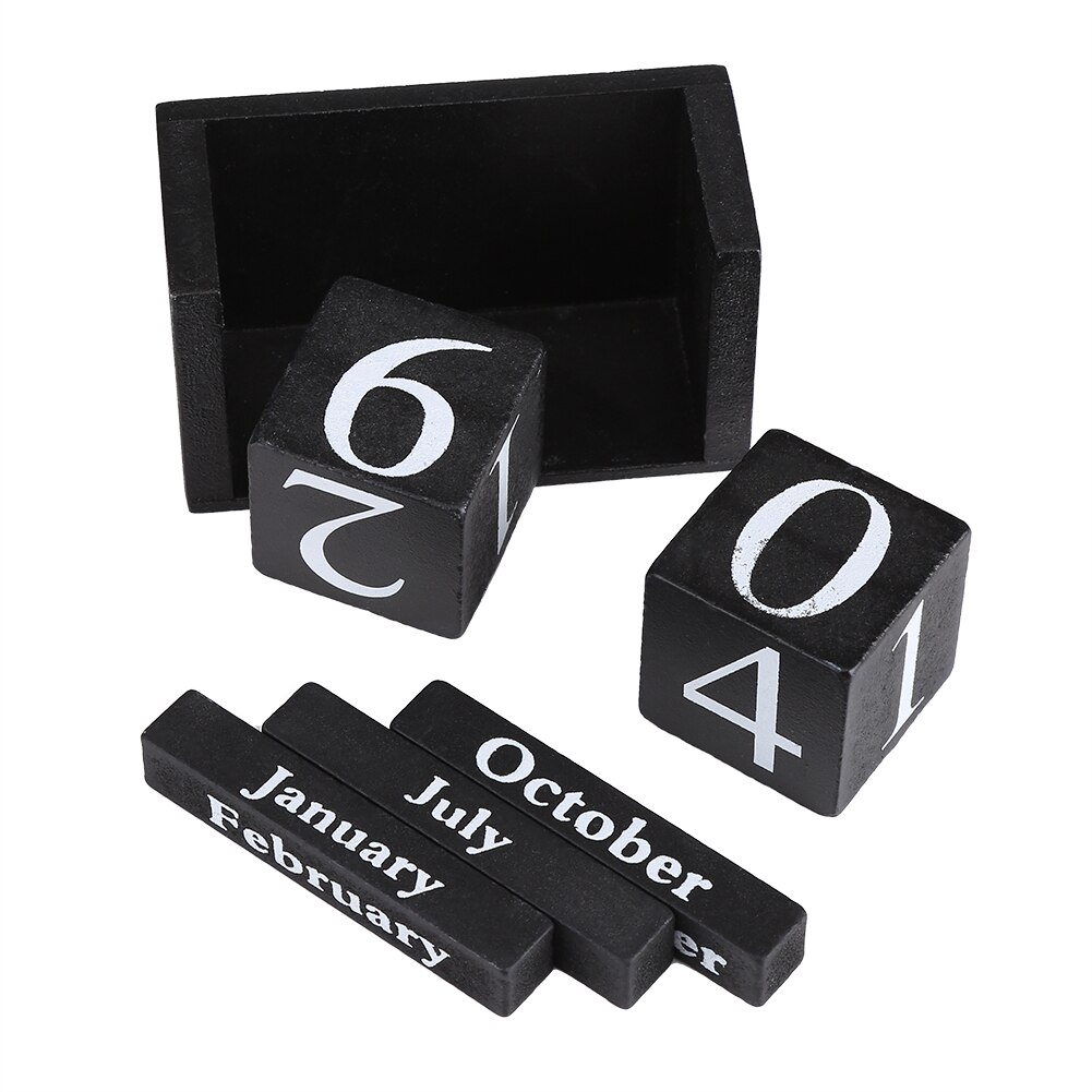 Vintage Wooden Calendar Desktop Wood Block Month D... – Grandado