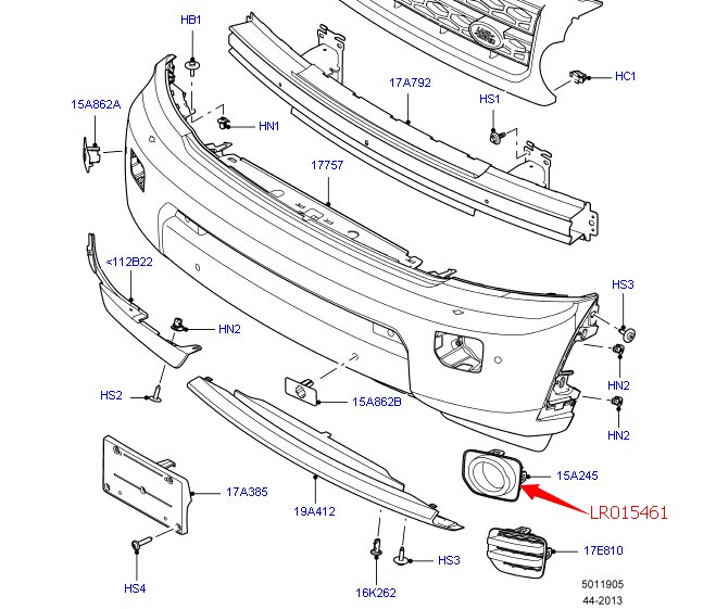 LR015461 left fog light bezel auto fog lamp cover ... – Grandado