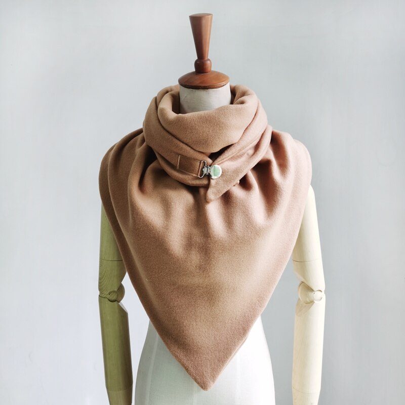Big size Women Winter solid Scarf Wraps loop Metal... – Grandado