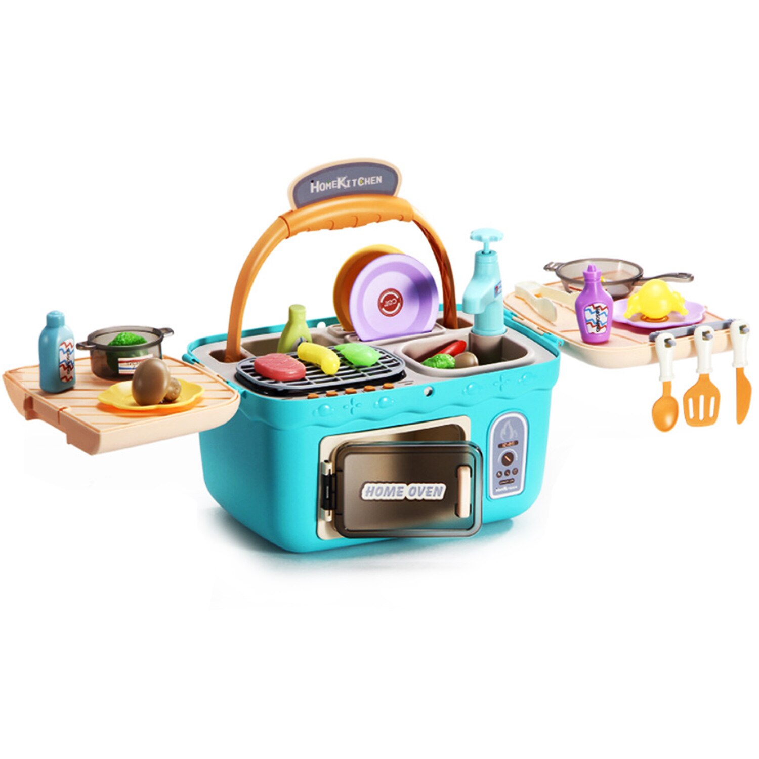 Kids Kitchen Cooking Playset Picnic Basket Toy wit... – Vicedeal