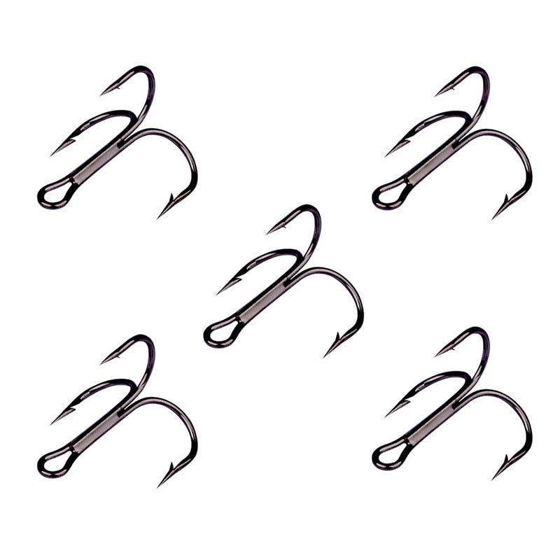 10Pcs/lot 2# 4# 6# 8# 10# Black Triple Fishing Hoo... – Grandado