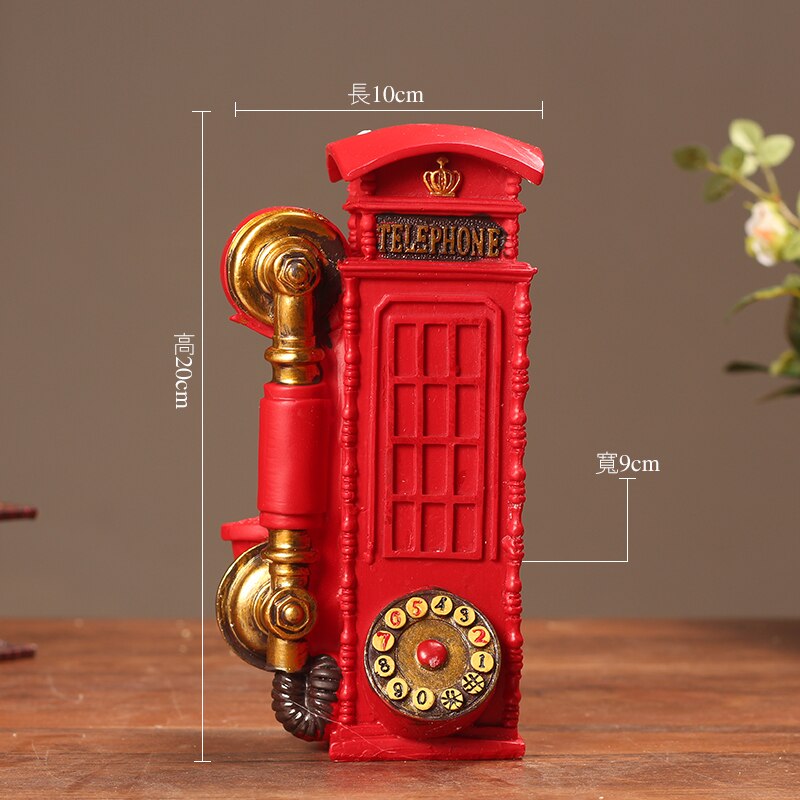 Resin Telephone Booth Figurines European Call Box ... – Grandado