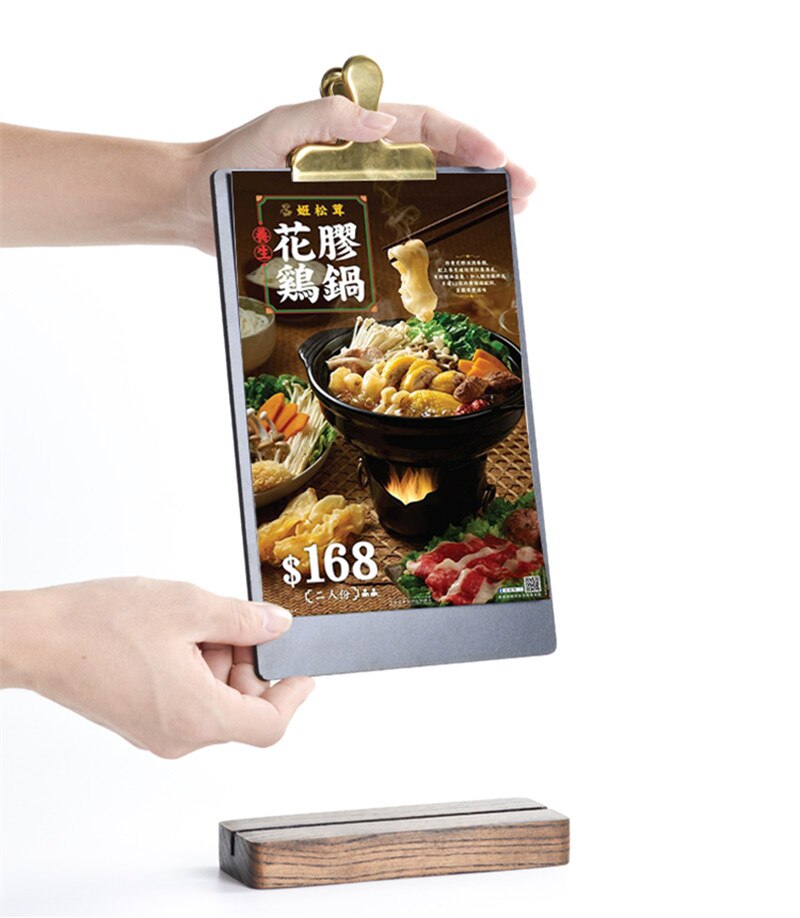 A5 Double-Sided Upright Wood Menu Holder Counter P... – Grandado