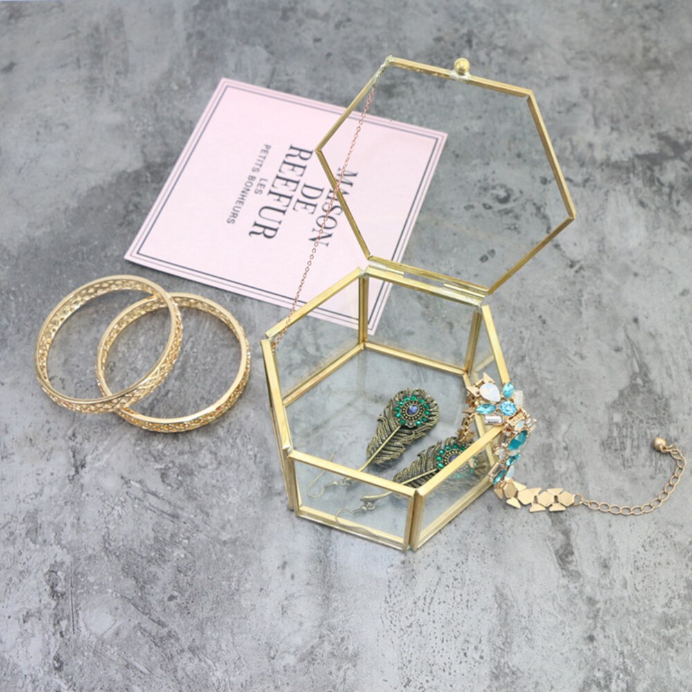Hexagon Geometric Ring Box Unique Wedding Favor Pa... – Grandado