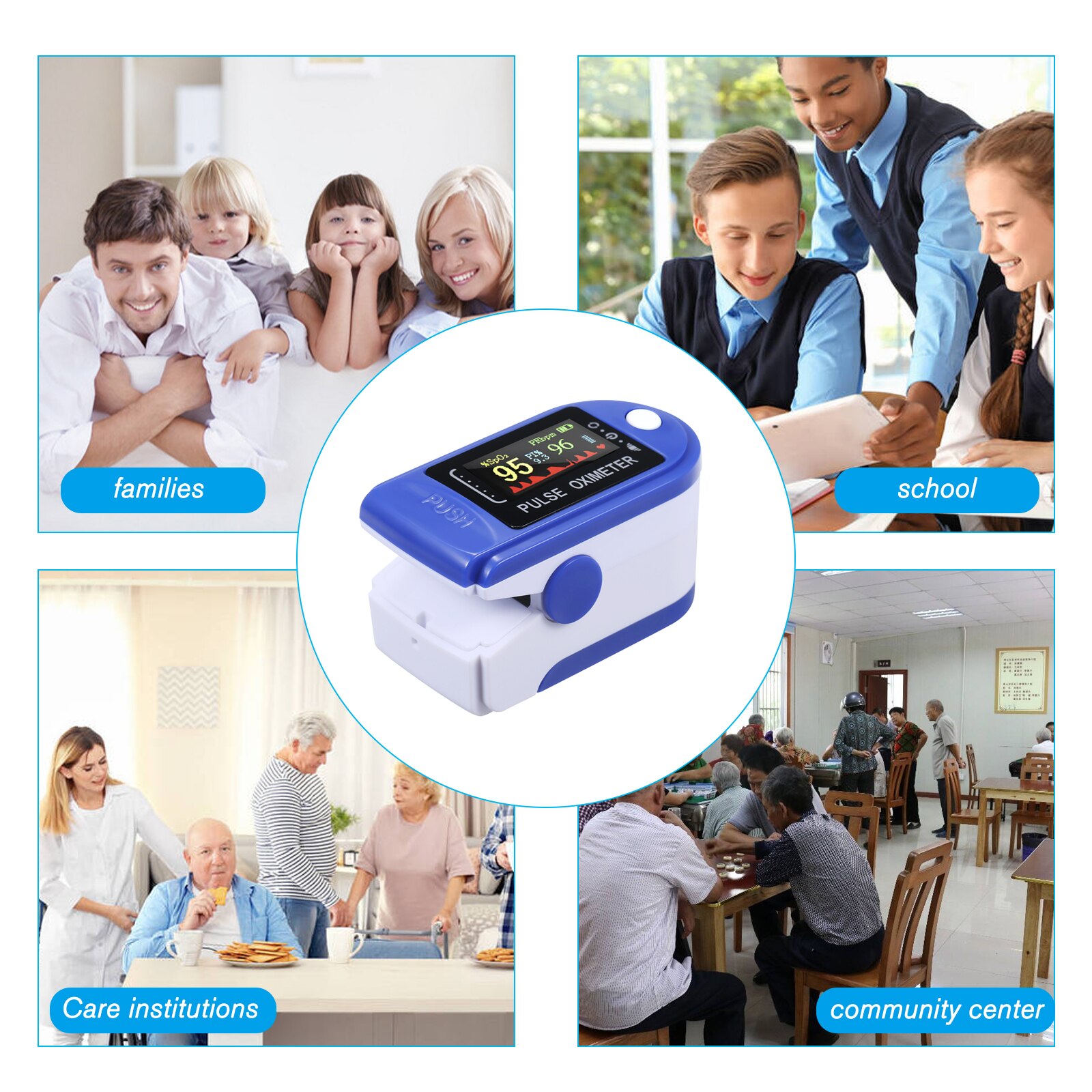 pulse oximeter Fingertip Blood Oxygen Sensor pulso... – Grandado