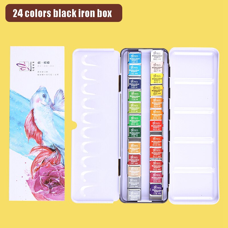 12/24/48 Colors Pigment Solid Watercolor Paints Se... – Grandado