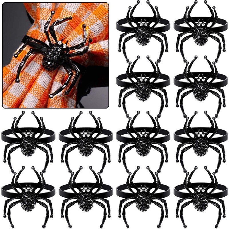12 Pieces Spider Napkin Ring Alloy Spider Napkin H... – Grandado