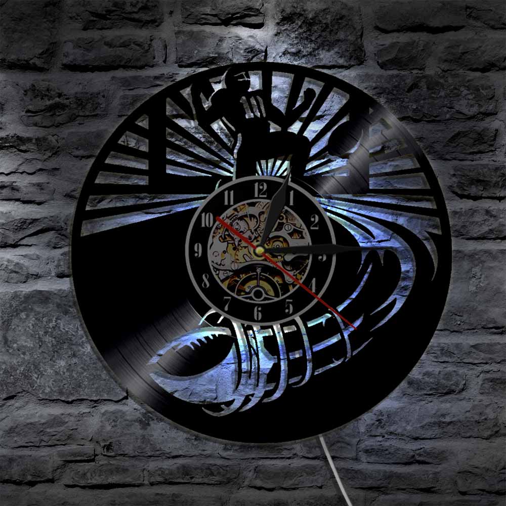 American Football Wall Clock Rugby Football Vintag... – Vicedeal