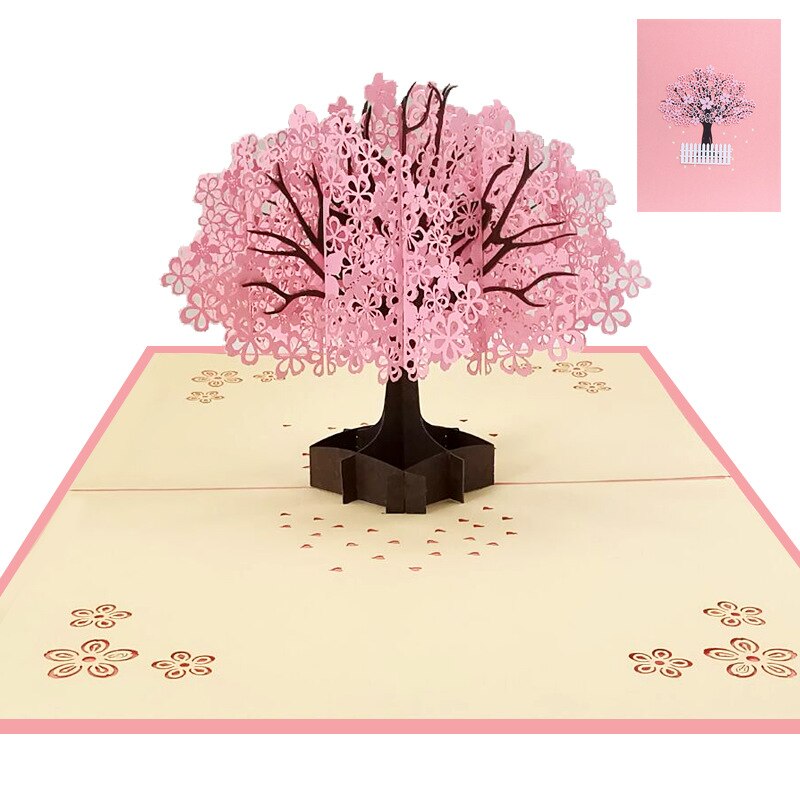 1pc Cherry Blossom Tree 3D Pop Up Greeting Cards w... – Grandado