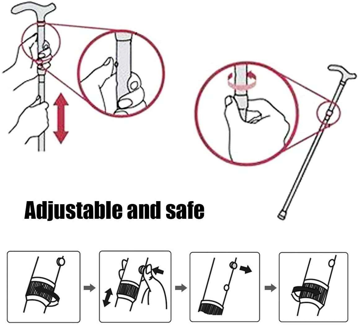 Adjustable stick Folding Cane Trekking Poles for M... – Grandado