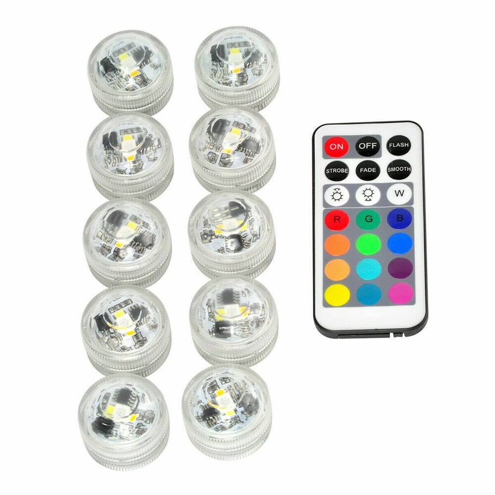 10 Pcs Led Onderwater Licht Met Afstandsbediening ... – Vicedeal