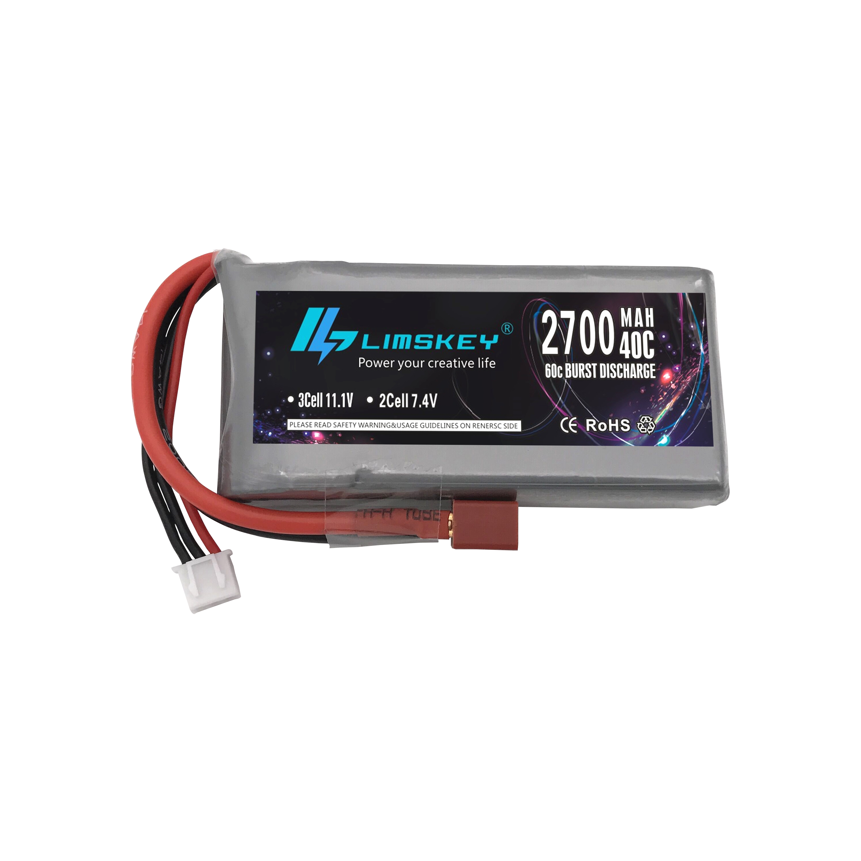 2PCS Limskey RC Lipo Battery 2s 7.4V 2700mAh 40C M... – Grandado