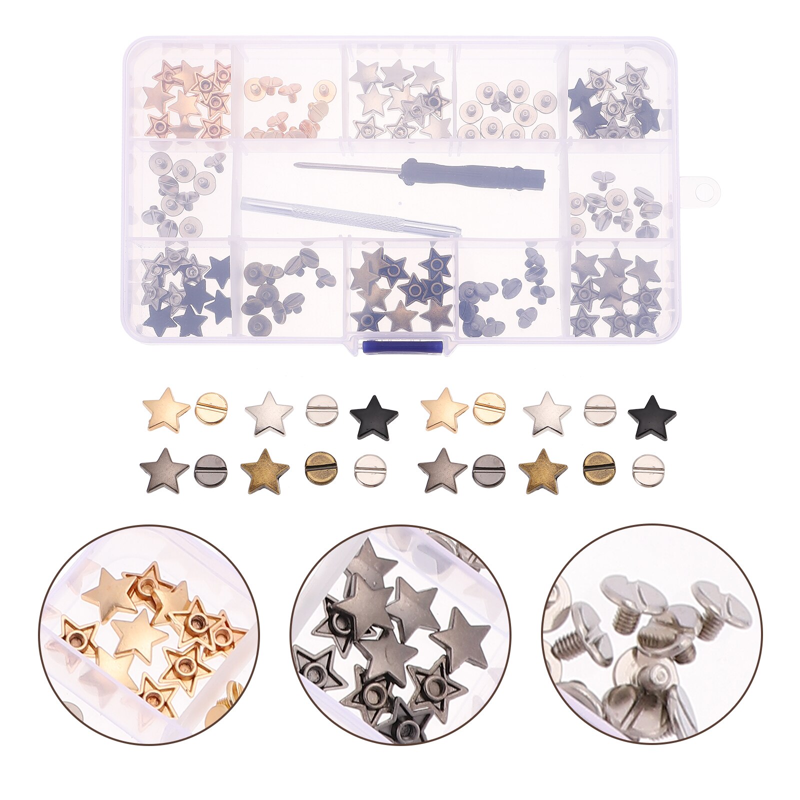 1 Box Star Shape Rivets DIY Luggage Bag Rivets DIY... – Grandado