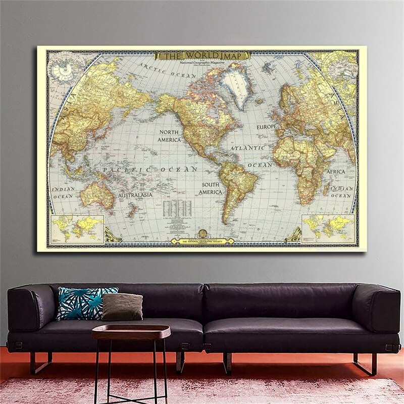 The World Retro Map 59*42cm Vintage Wall Art Poste... – Grandado