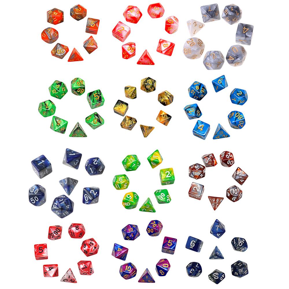7pcs D20 Polyhedral Dice Double Colors 20 Sided Di... – Grandado