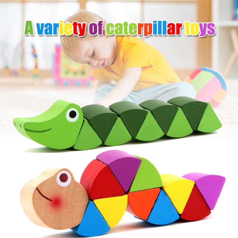 Colorful Wooden Worm Puzzles Learning Educational ... – Grandado