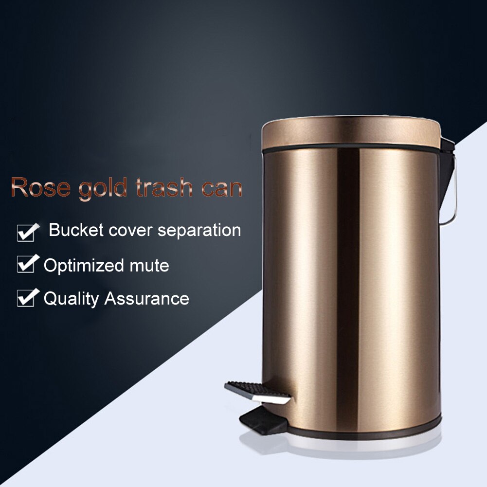 3L Delicate Stainless Steel Step Trash Can Wasteba... – Grandado