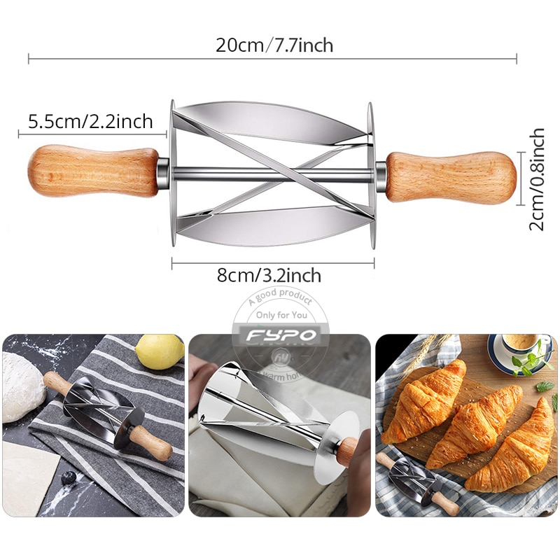 1pcs Stianless Steel Croissant Bread Roller Cutter... – Grandado